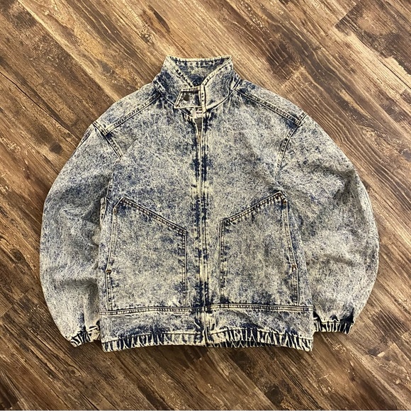 American Vintage | Jackets & Coats | Vintage 98s Embossed Acid Wash Zip ...